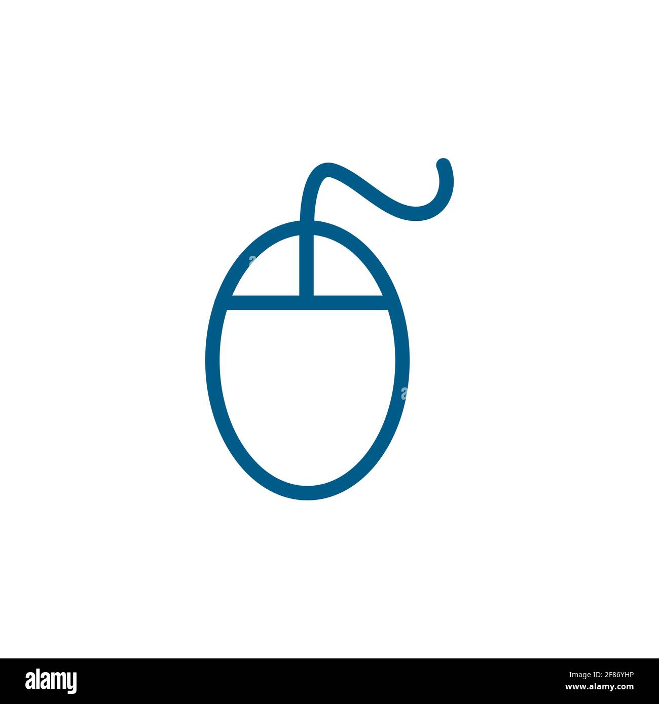 Mouse Line Blue Icon On White Background. Blue Flat Style Vector ...
