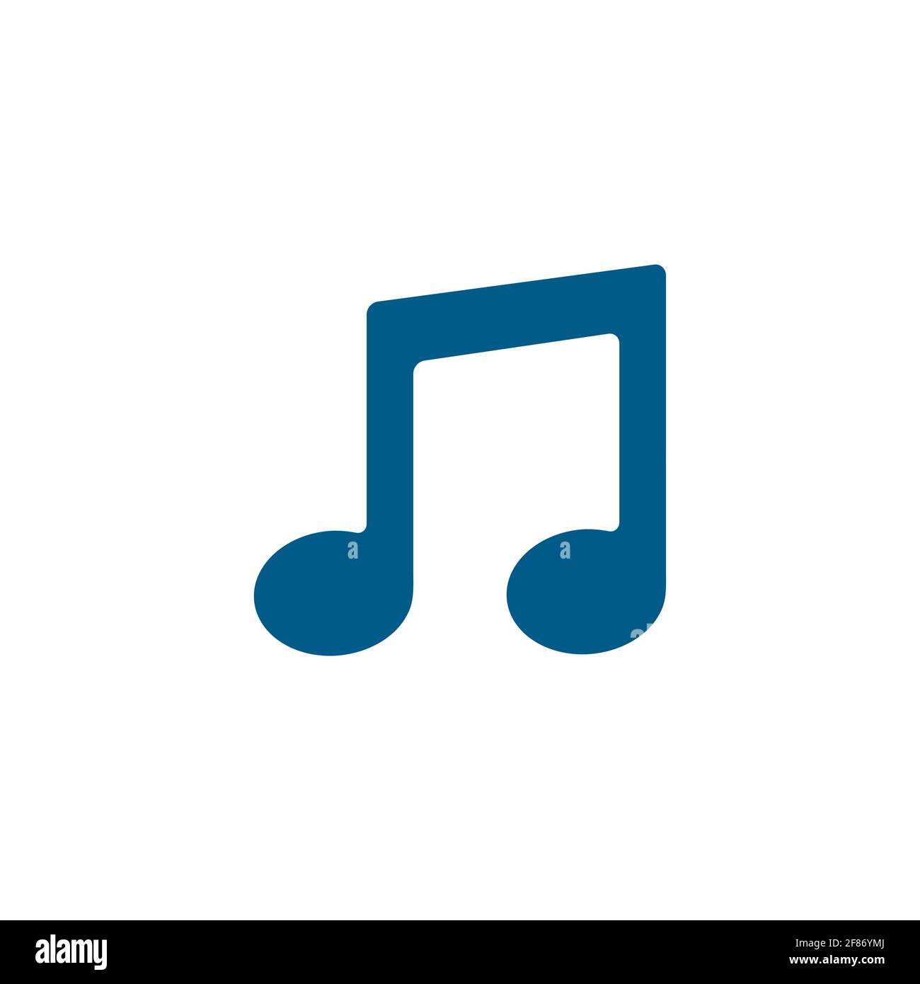 Music Note Blue Icon On White Background. Blue Flat Style Vector ...