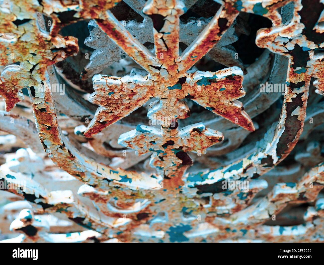 Genuine Vintage wrought iron panels with surface rust and beautiful ...