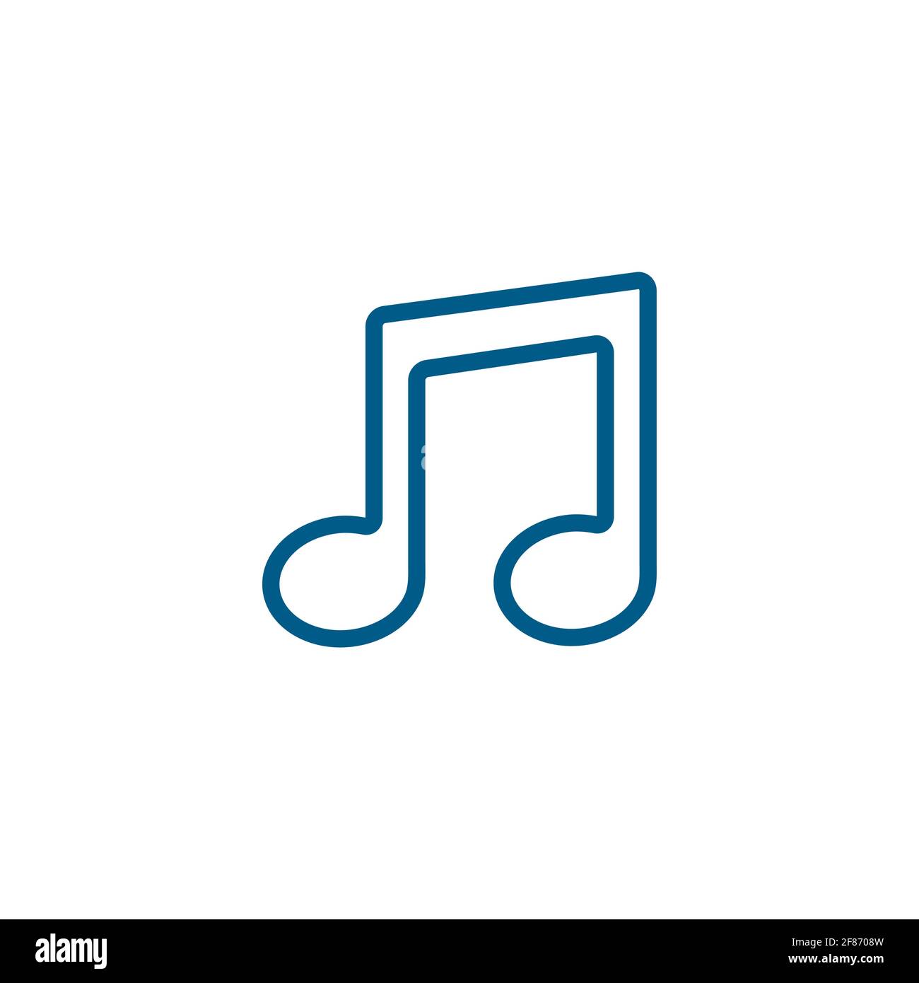 Music Note Line Blue Icon On White Background. Blue Flat Style Vector ...