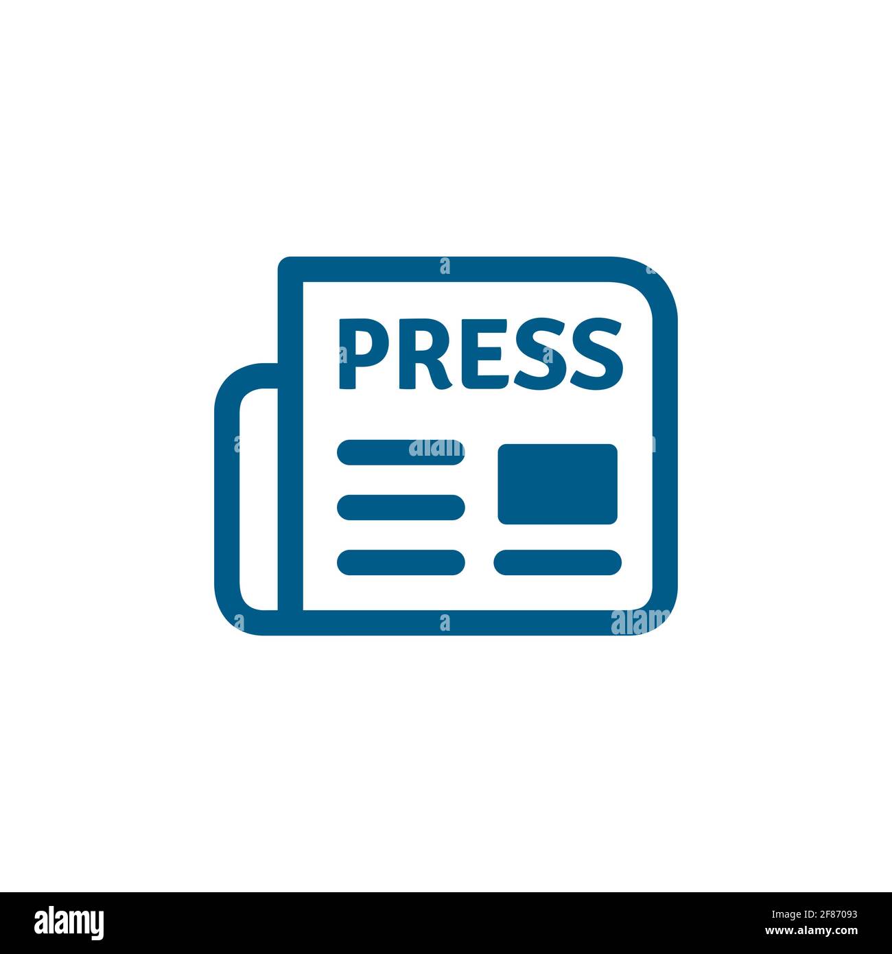 Newspaper Blue Icon On White Background. Blue Flat Style Vector ...