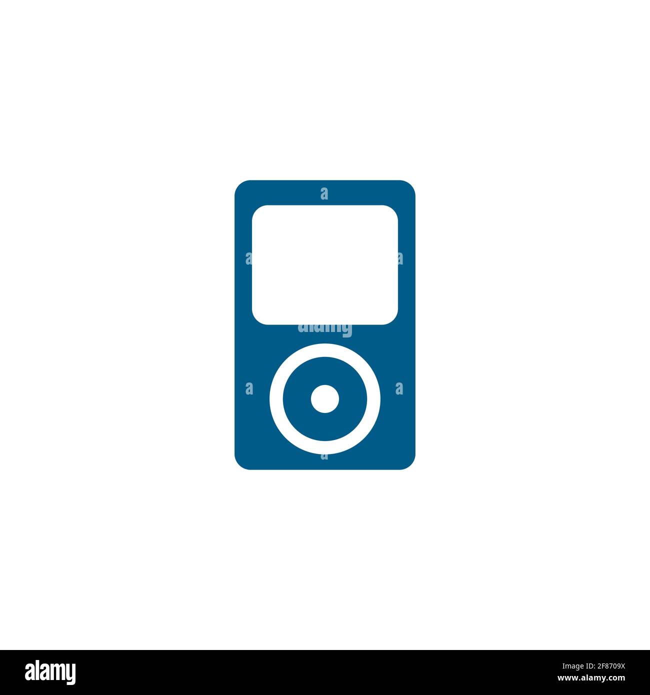 Music Player Blue Icon On White Background. Blue Flat Style Vector ...