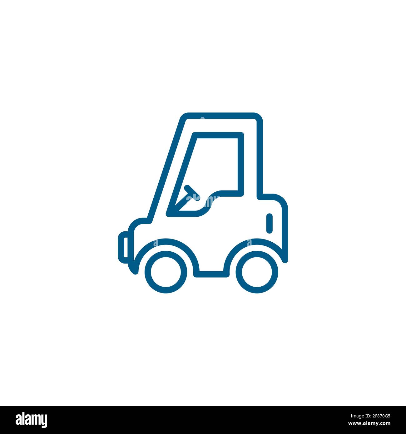 Nano Car Line Blue Icon On White Background. Blue Flat Style Vector ...
