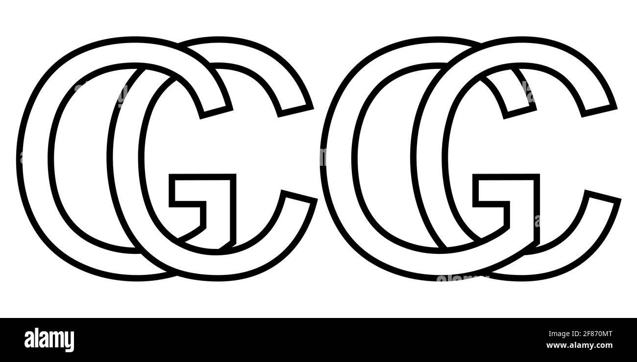 Logo sign gc cg icon sign interlaced letters c, g vector logo gc, cg ...