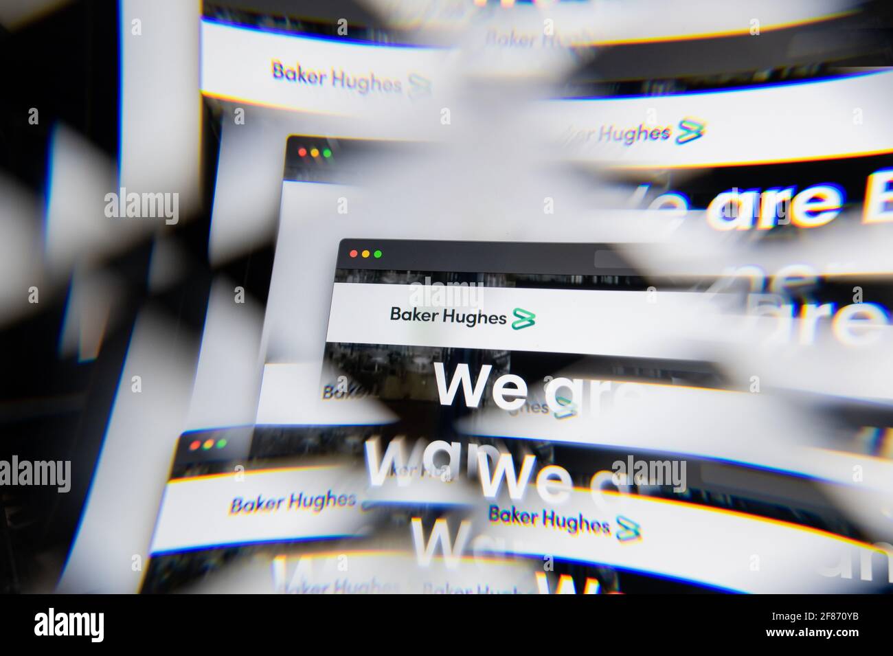 Milan, Italy - APRIL 10, 2021: Baker Hughes Company logo on laptop ...