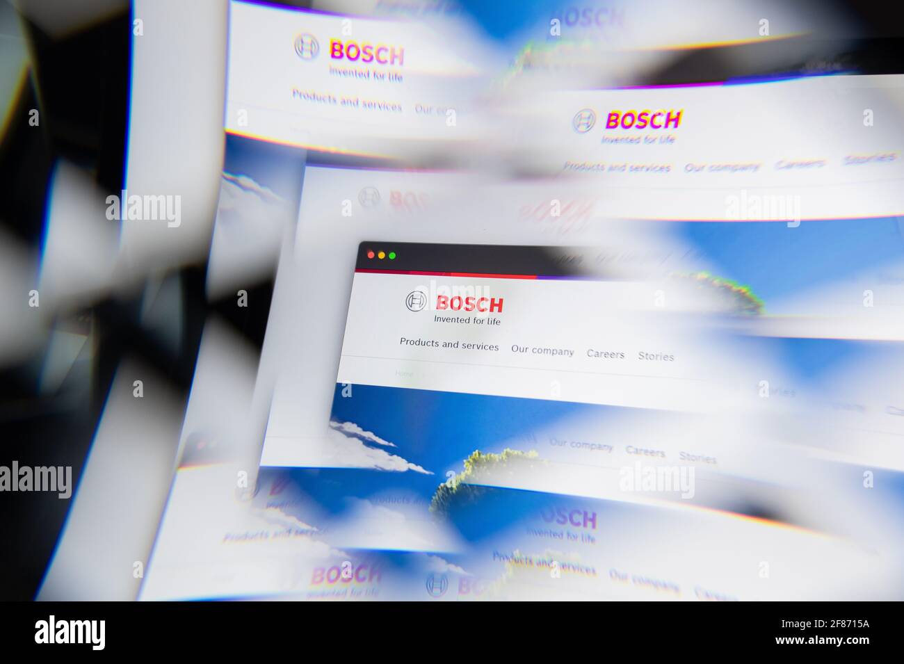 Milan, Italy - APRIL 10, 2021: Bosch India logo on laptop screen seen ...