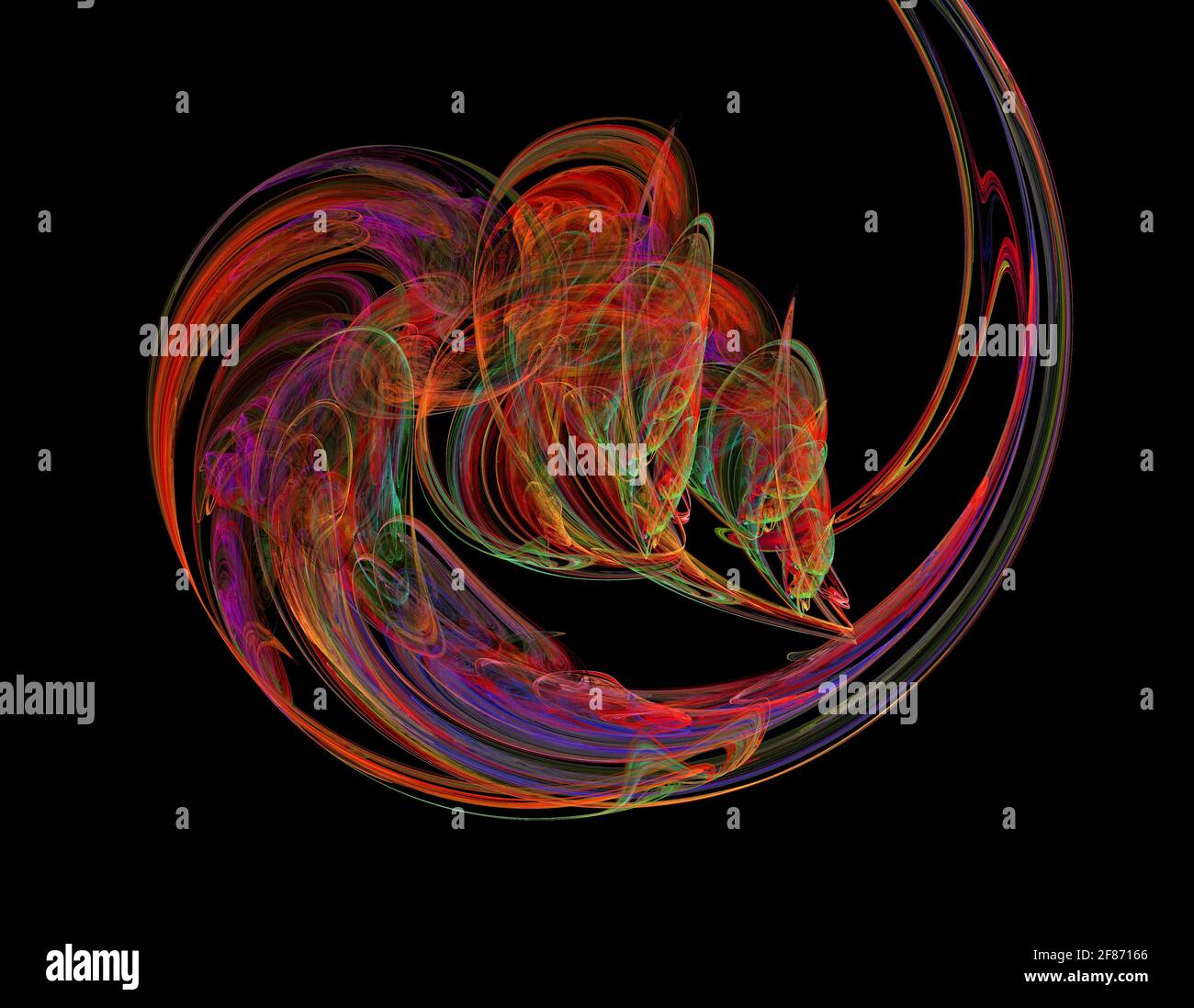 image of one Digital Fractal on Black Color Stock Photo - Alamy