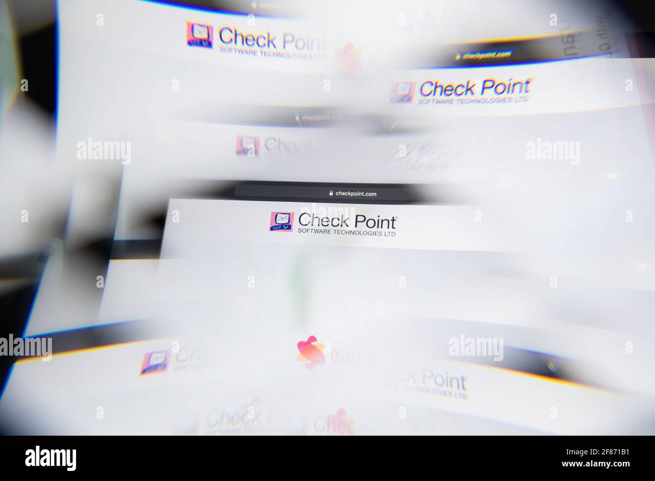 Milan, Italy - APRIL 10, 2021: Check Point Software logo on laptop ...