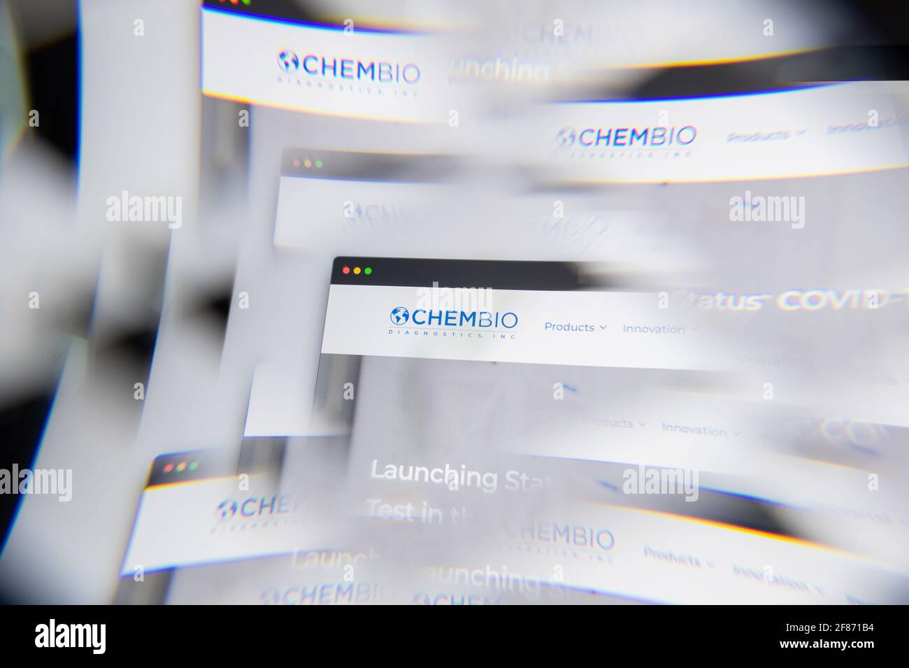 Milan, Italy - APRIL 10, 2021: Chembio Diagnostics Inc logo on laptop ...