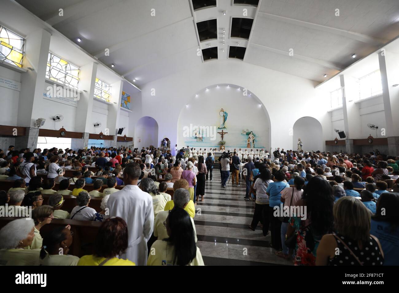 salvador, bahia / brazil - august 13, 2019: solemn mass in honor of ...