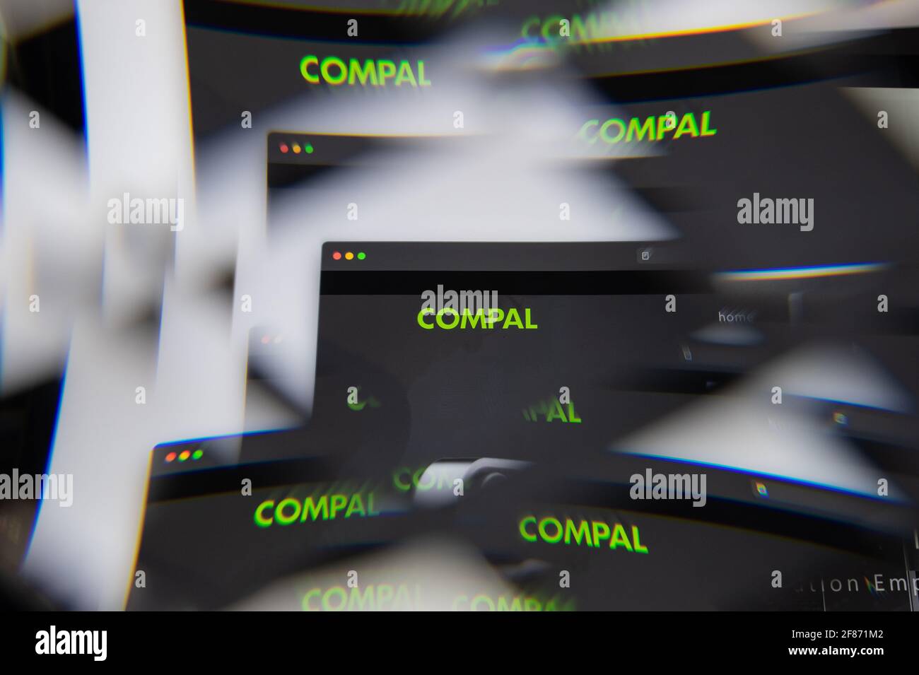 Milan, Italy - APRIL 10, 2021: Compal Electronics logo on laptop screen ...