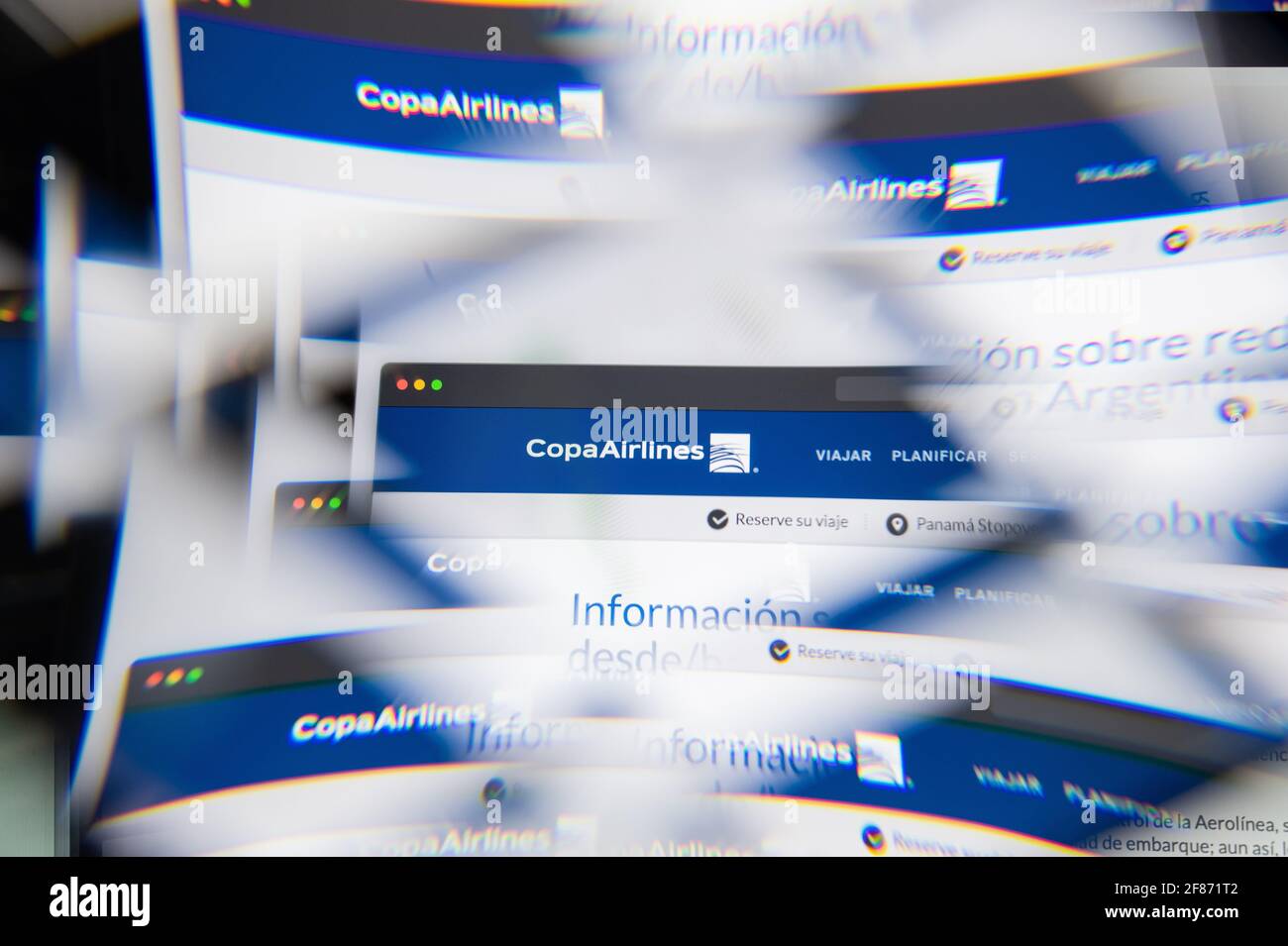 Milan, Italy - APRIL 10, 2021: Copa Airlines logo on laptop screen seen ...