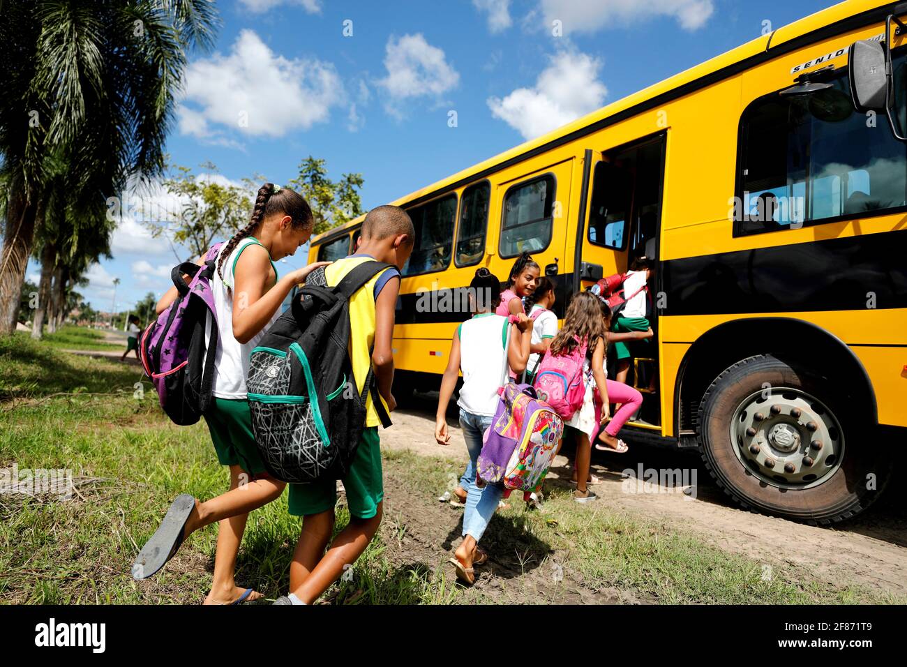 pojuca, bahia/brazil - August 1, 2019: School bus for rural student ...