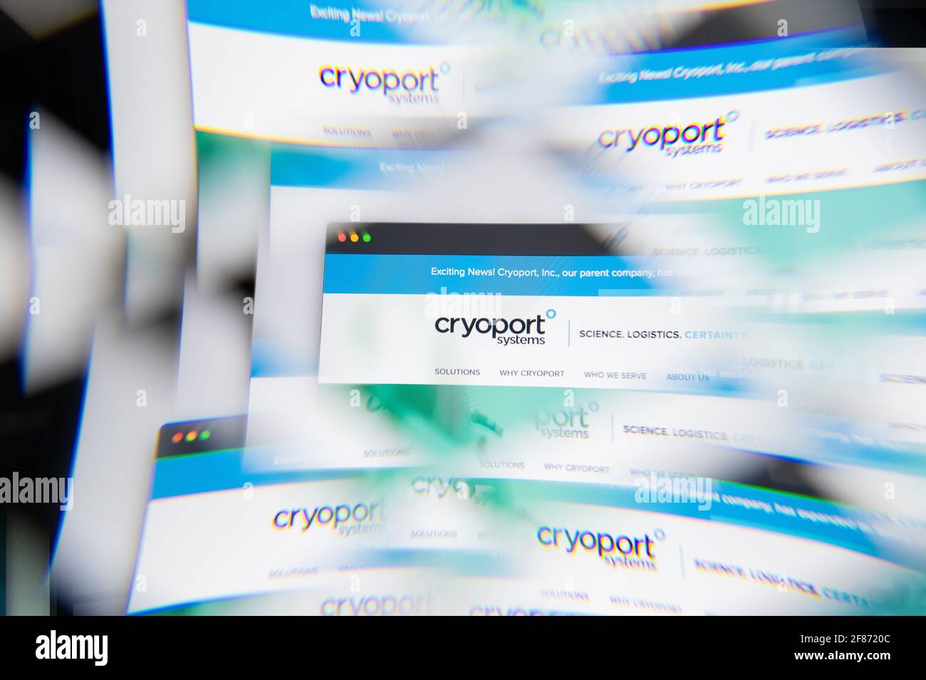 Milan, Italy - APRIL 10, 2021: Cryoport logo on laptop screen seen ...