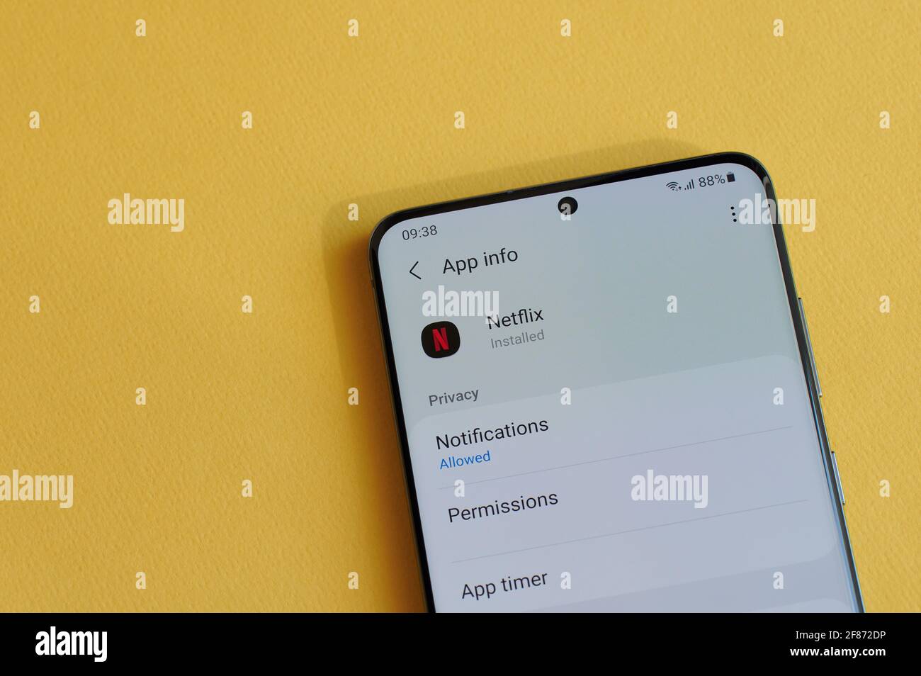 New york, USA - April 12, 2021: Changing privacy setting in netflix app ...
