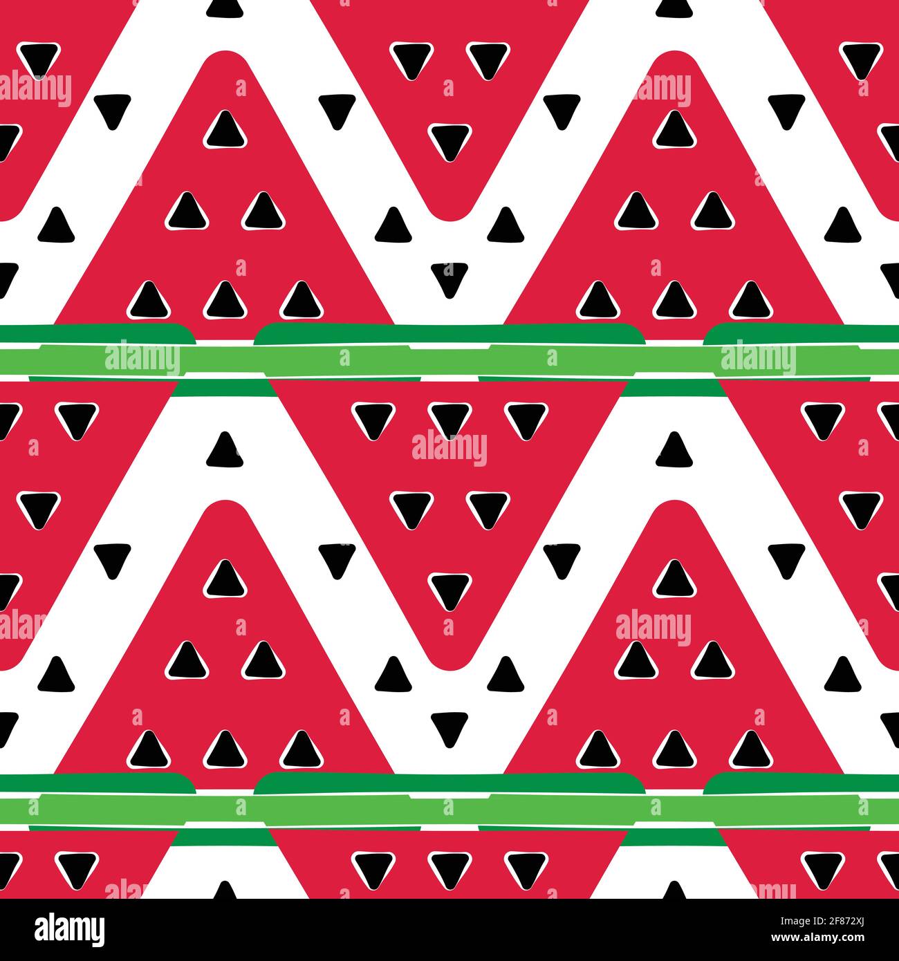 seamless background with watermelon slices in the form of a triangle ...