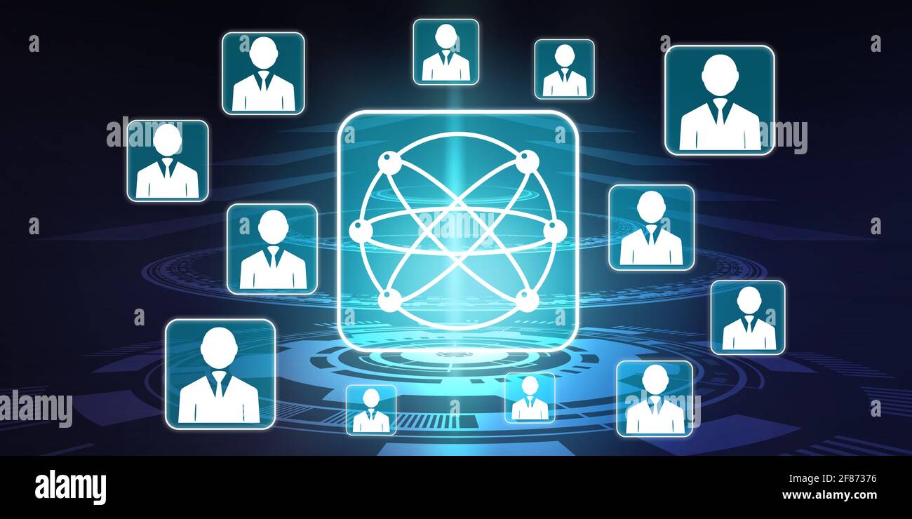 Illustration of a social media network concept Stock Photo - Alamy