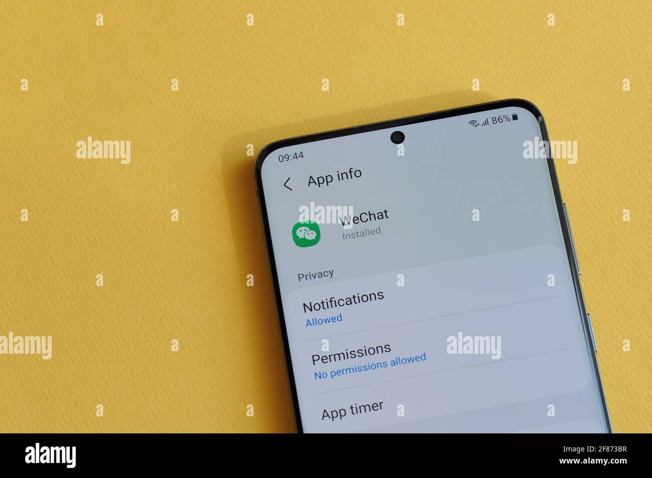 New york, USA - April 12, 2021: Changing privacy setting in wechat app ...