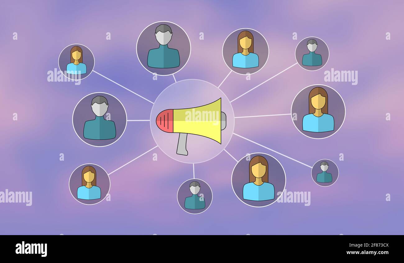 Illustration of a network communication concept Stock Photo - Alamy