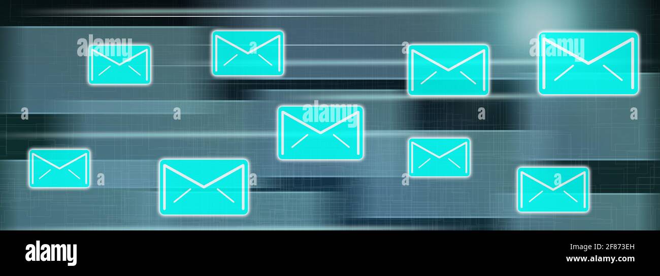 Illustration of an email sending concept Stock Photo - Alamy