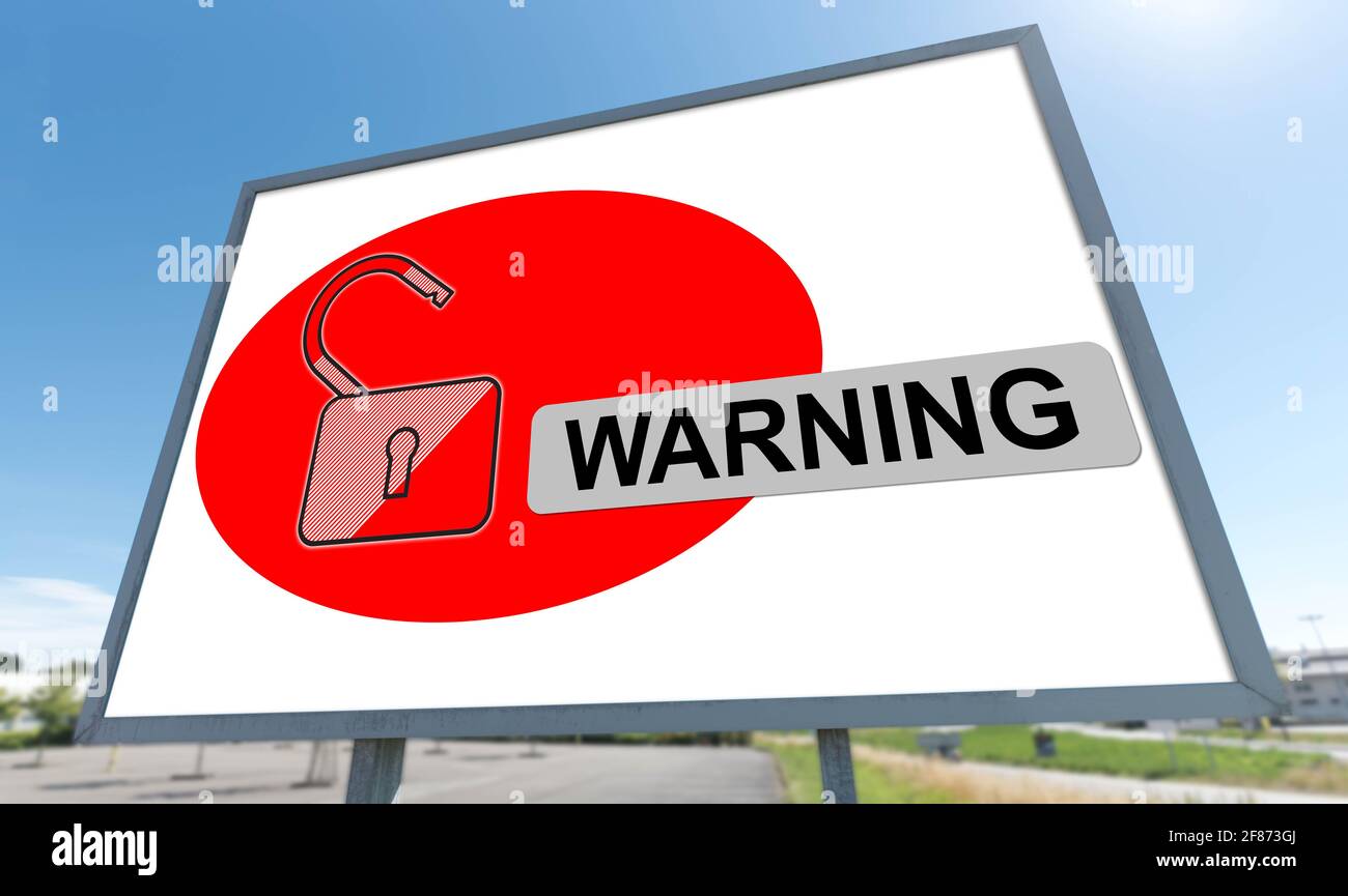 Warning concept drawn on a billboard Stock Photo - Alamy