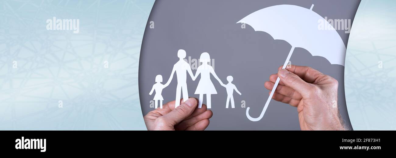 Symbol of family protection by a general agent Stock Photo - Alamy
