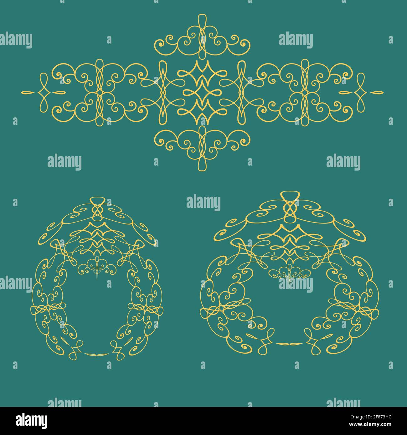 Symmetrical pattern on colorful background. Vector design template ...
