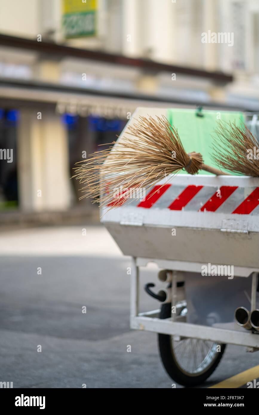 Hard Floor Cleaning Coconut Broom. Street cleaning equipment Stock ...