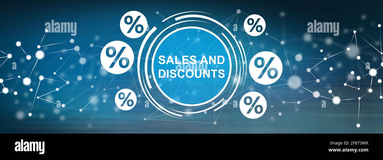 Illustration of a sales and discounts concept Stock Photo - Alamy