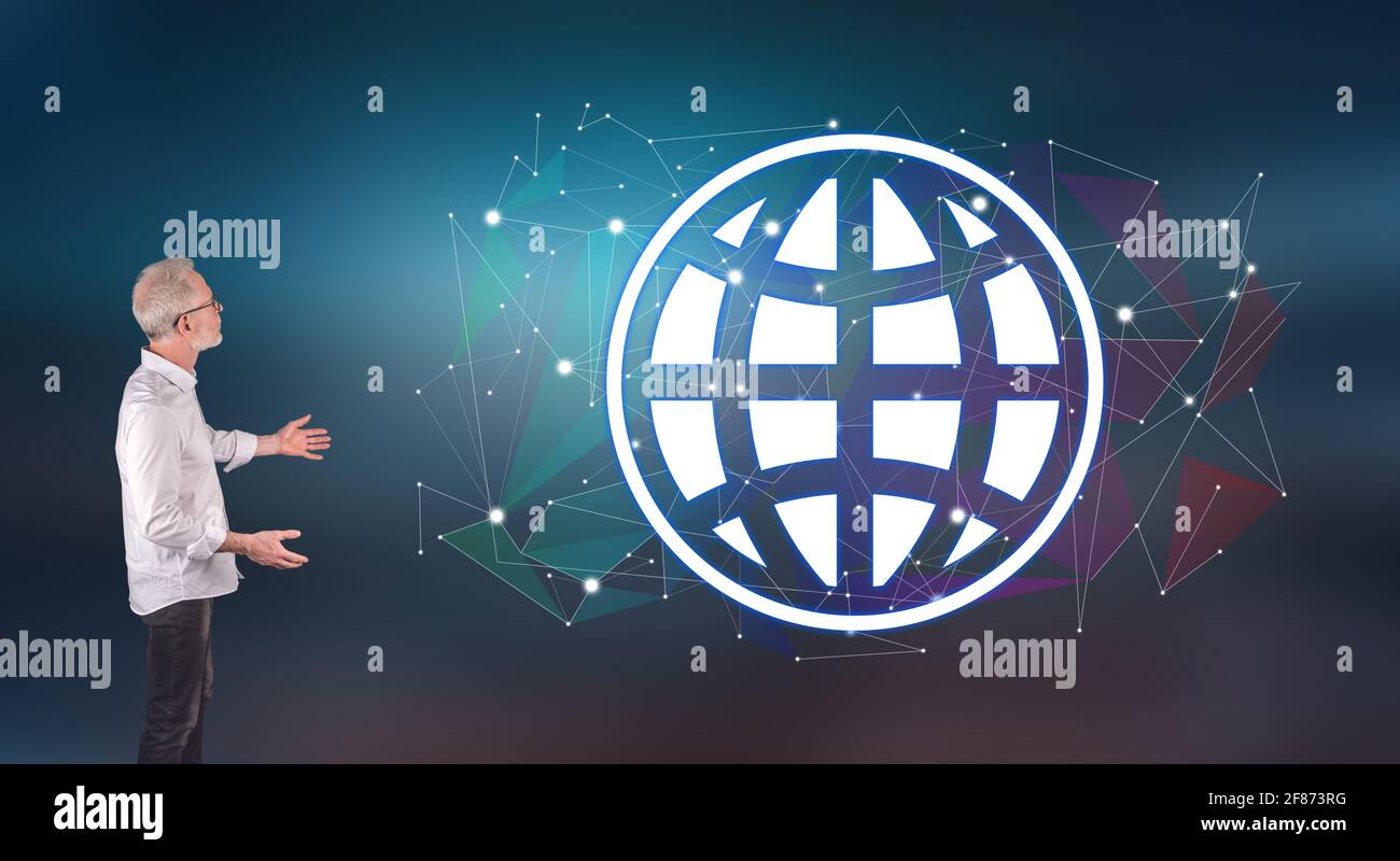 Connected network showing global hi-res stock photography and images ...