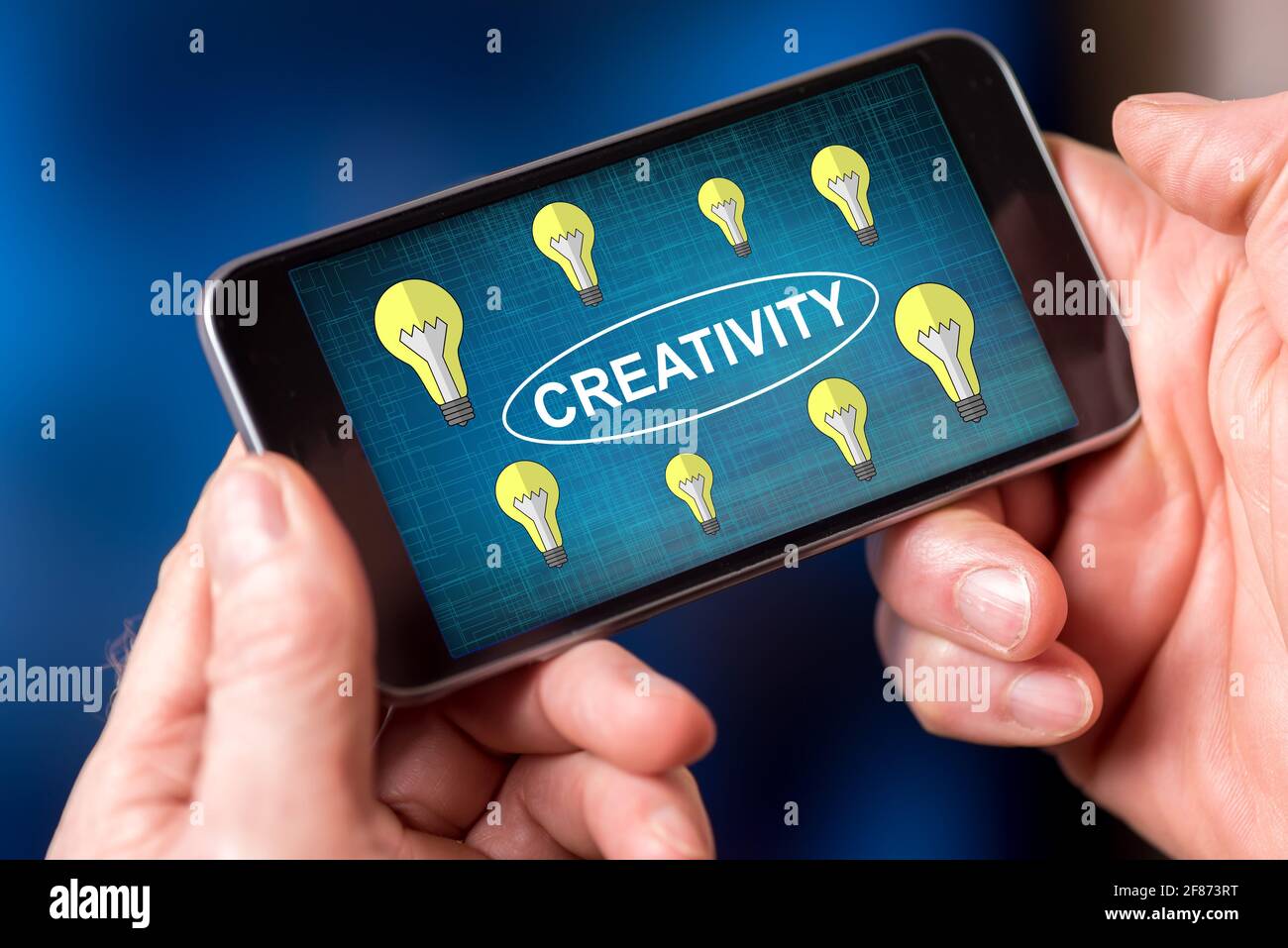 Smartphone screen displaying a creativity concept Stock Photo - Alamy