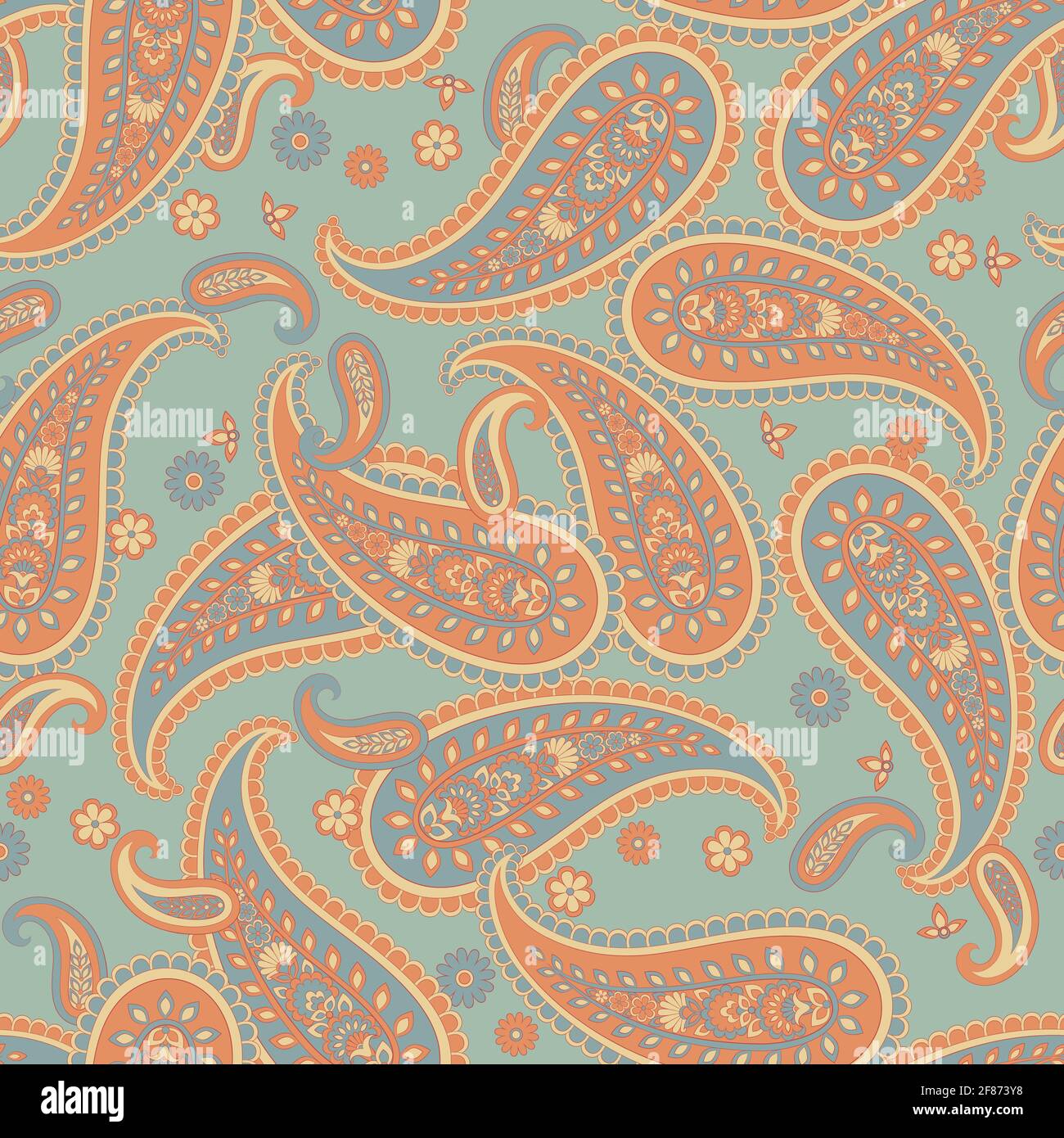 Paisley Vector Pattern. Seamless Floral Textile Background Stock Vector ...