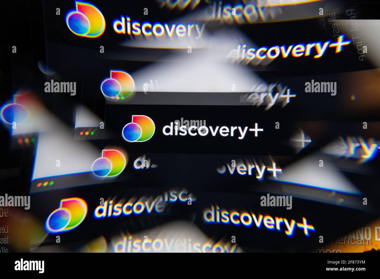 Milan, Italy - APRIL 10, 2021: Discovery plus logo on laptop screen ...