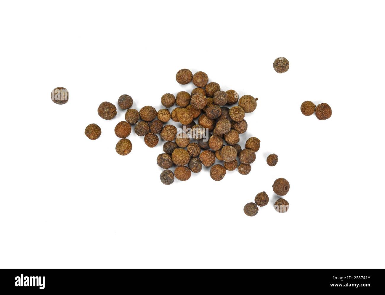 Allspice, pimento spice, Jamaican pepper pile isolated on white ...