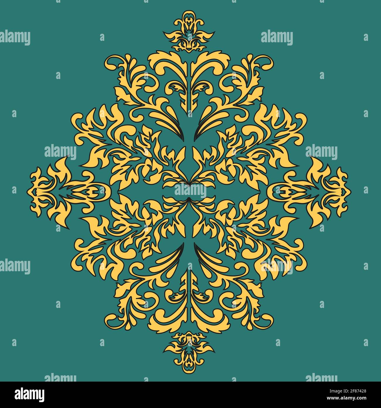 Damascus element. Modern art isolated vector graphic. Fashion ...