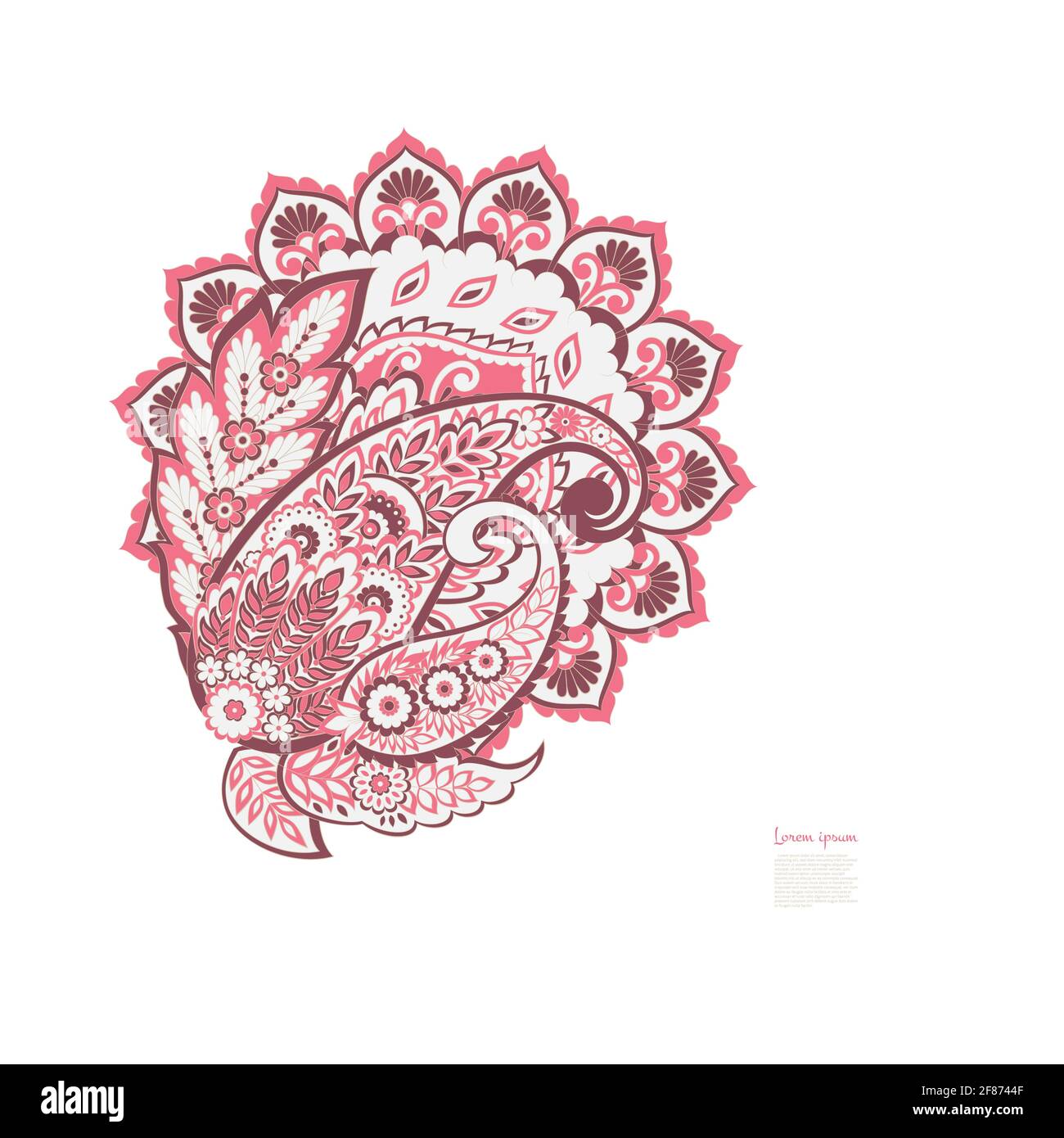 Floral Paisley colorful vector ornament. Isolated Pattern Stock Vector ...