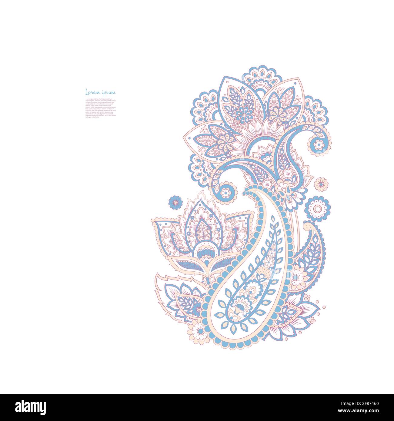 Damask Paisley Floral isolated vector ornament Stock Vector Image & Art ...