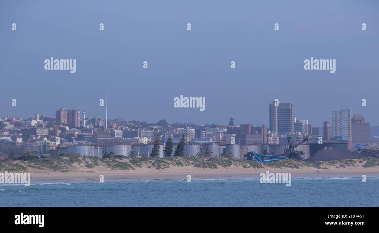 Port Elizabeth, South Africa - images of the city taken from the Pier on Humewood beach Stock ...