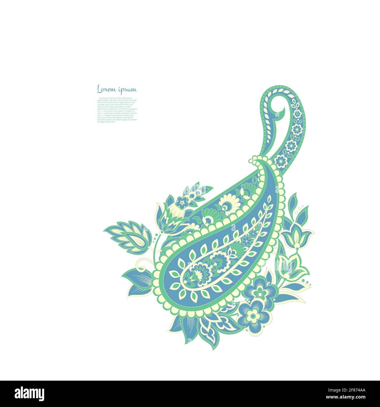 Floral Paisley colorful vector ornament. Isolated Pattern Stock Vector ...