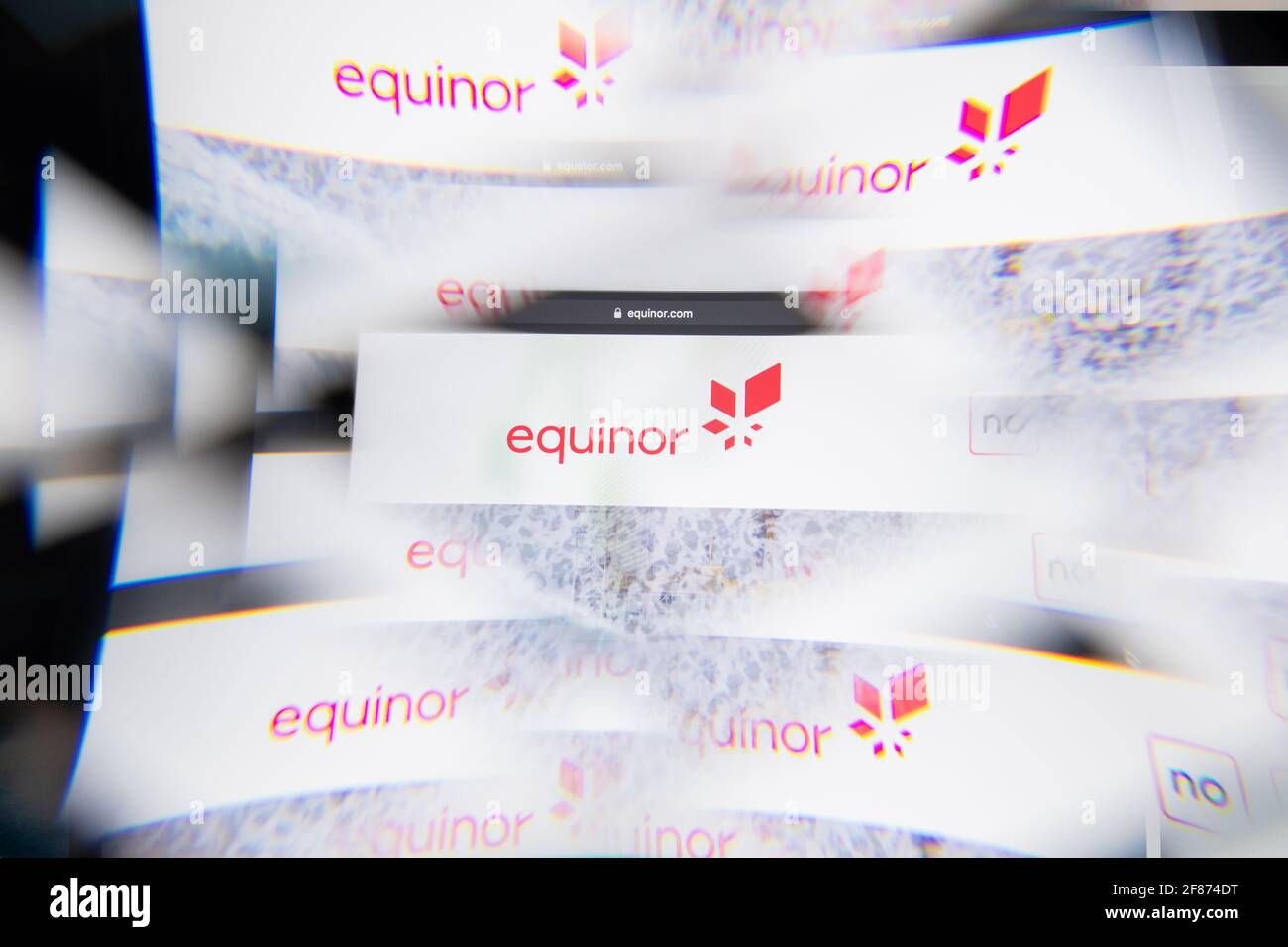 Milan, Italy - APRIL 10, 2021: EQUINOR logo on laptop screen seen ...
