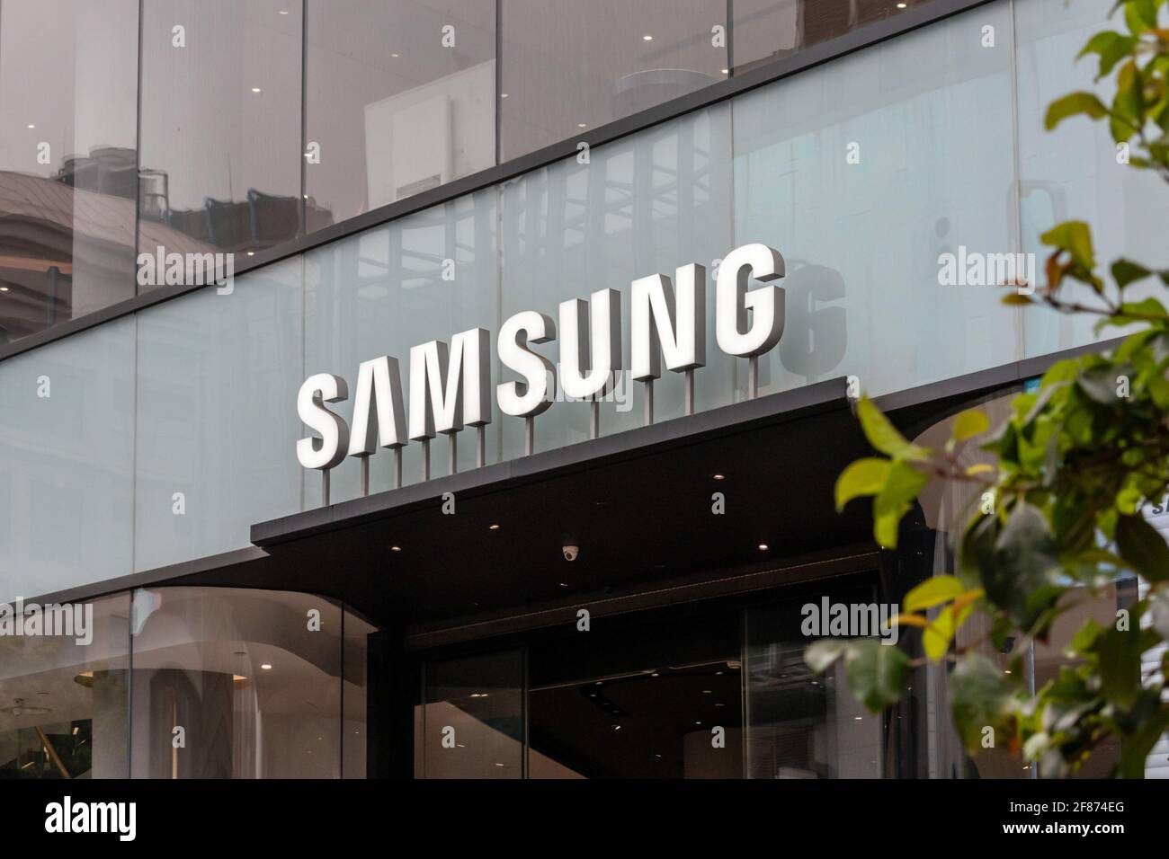 SHANGHAI, CHINA - APRIL 12, 2021 - A Samsung mobile phone flagship ...