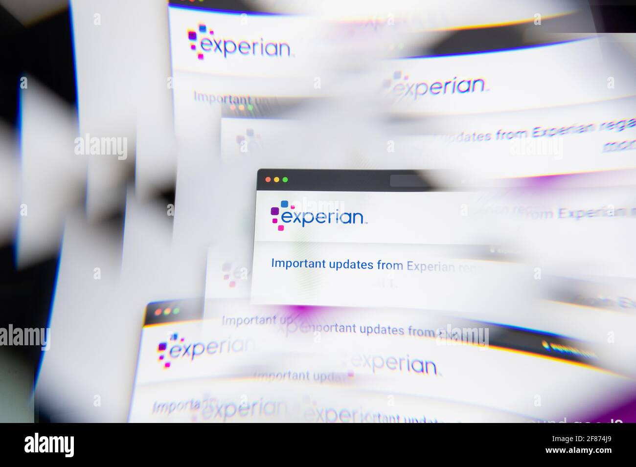 Milan, Italy - APRIL 10, 2021: Experian logo on laptop screen seen ...
