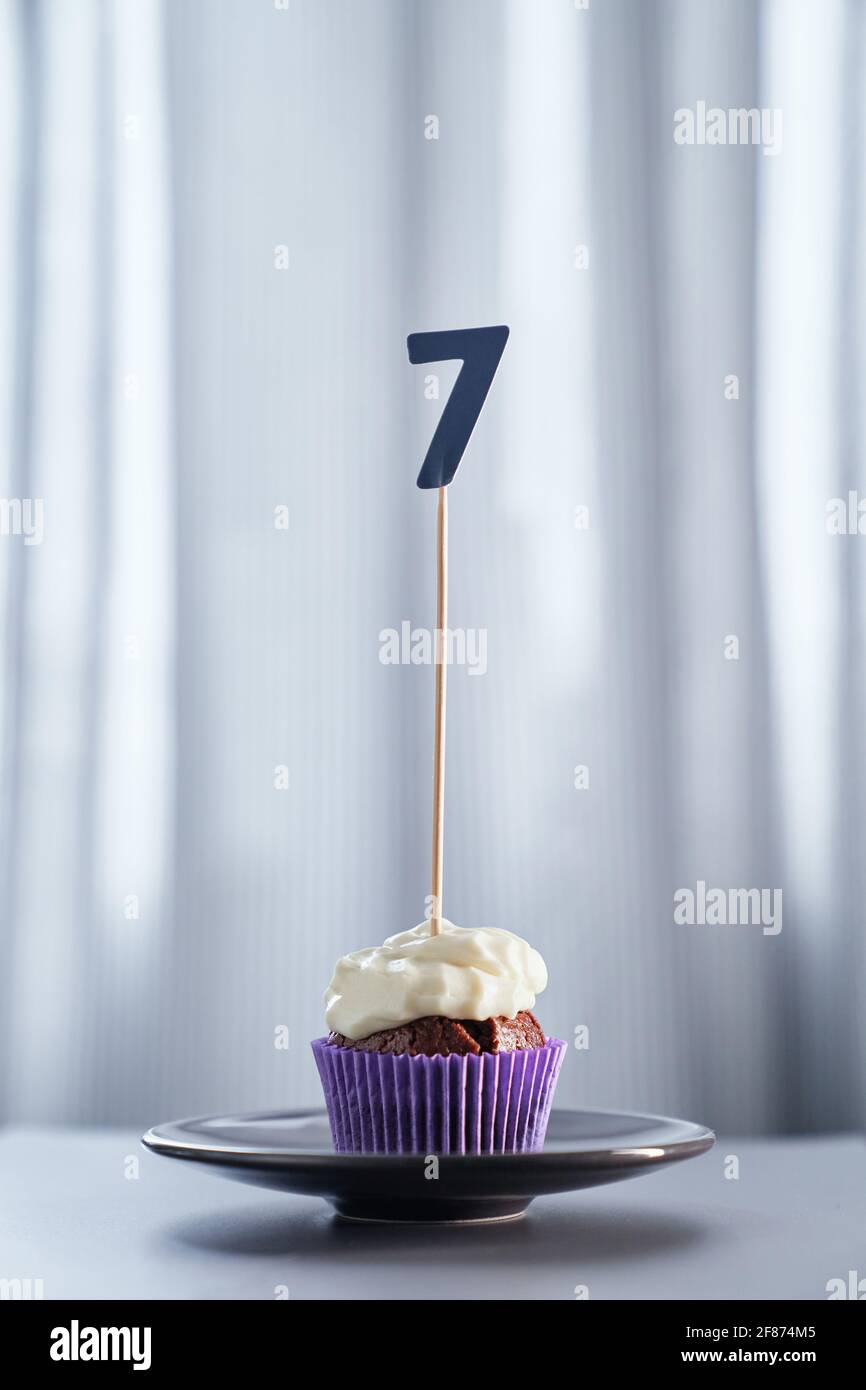 Minimalistic birthday or anniversary concept. Homemade chocolate ...