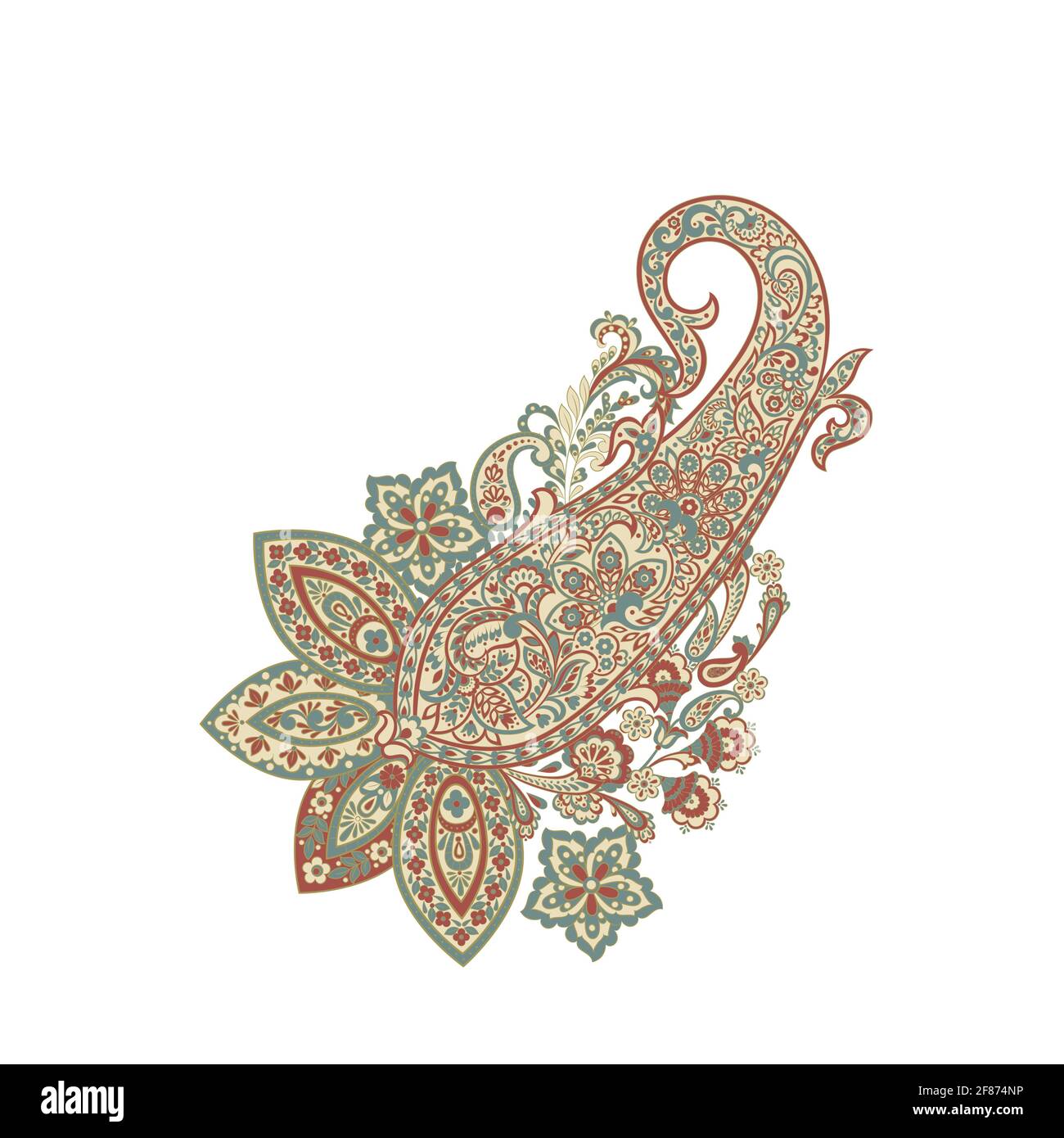 Paisley vector isolated pattern. Damask style Vintage illustration ...