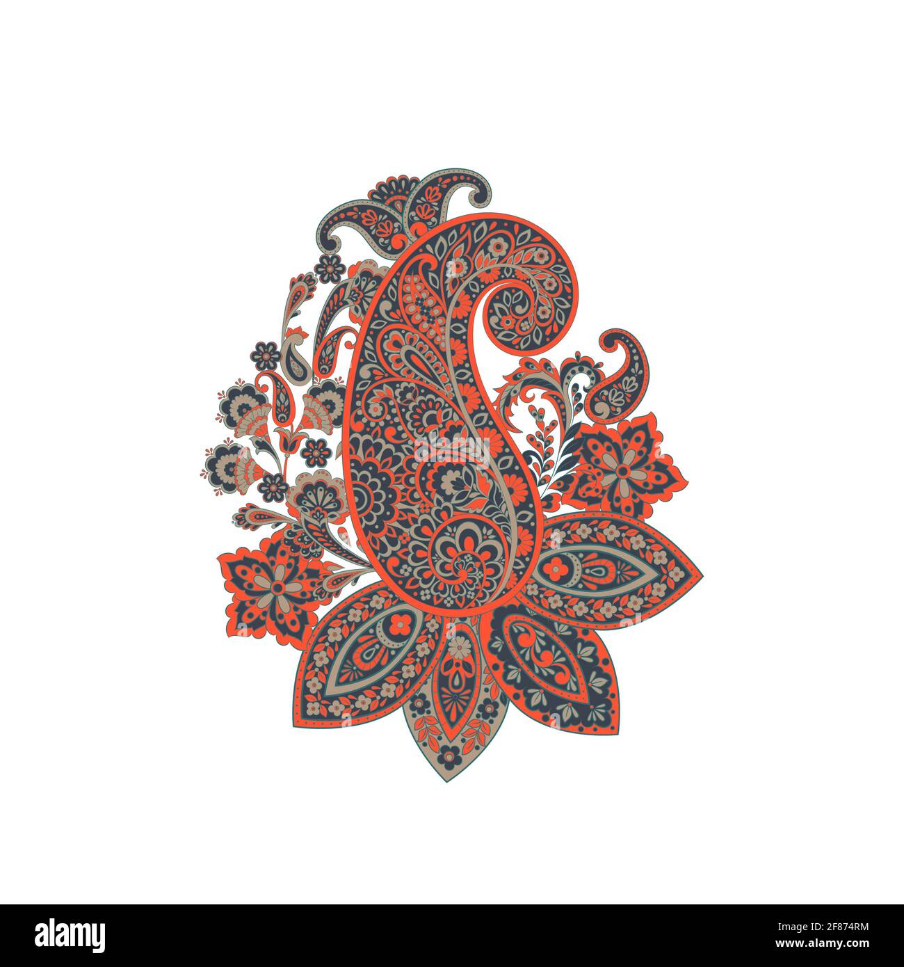 Paisley vector isolated pattern. Floral Vintage illustration Stock ...