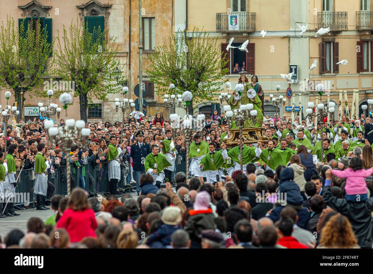 Festival of the Madonna running in Square in Sulmona. Traditional ...