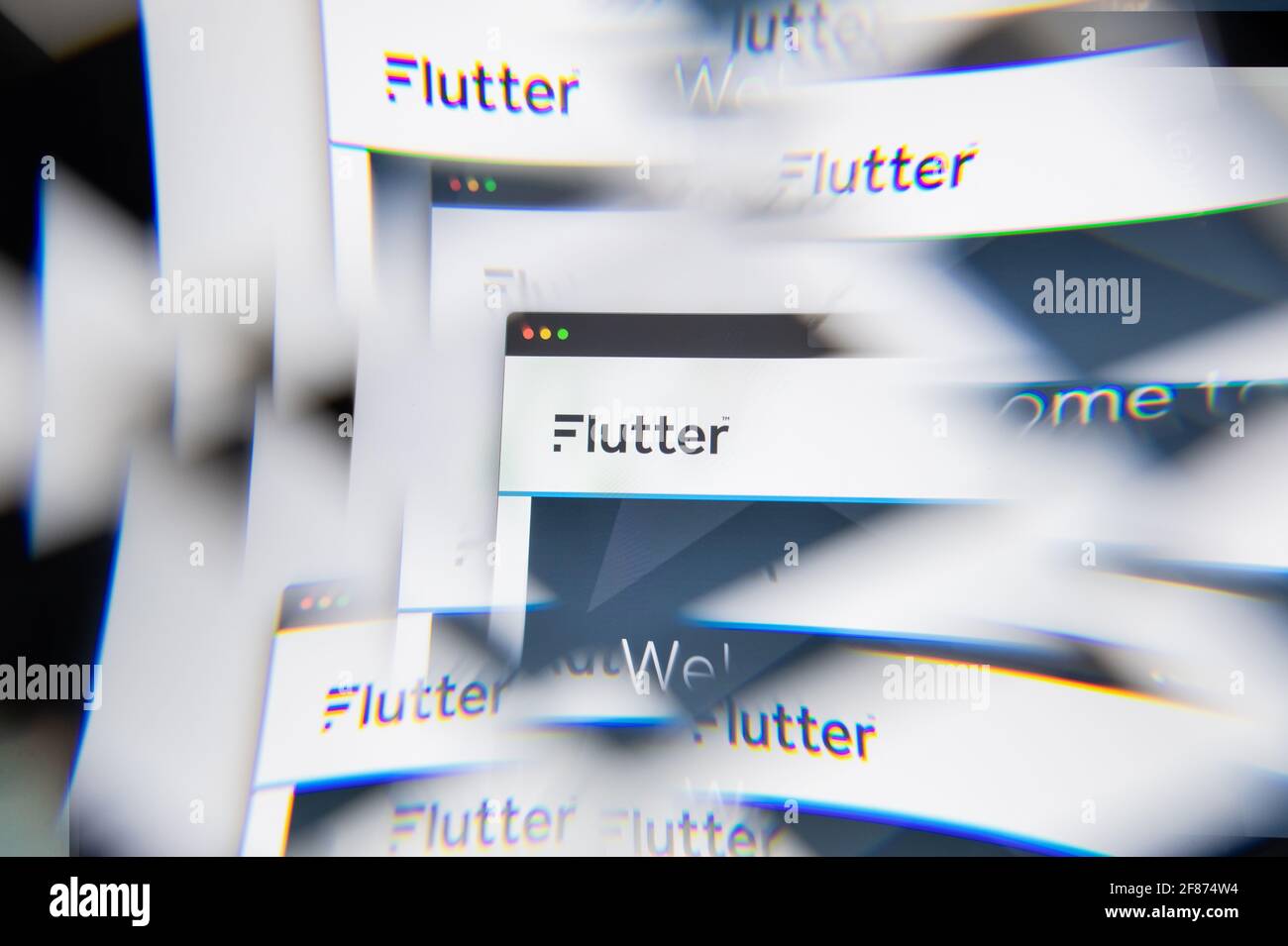 Milan, Italy - APRIL 10, 2021: Flutter Entertainment logo on laptop ...