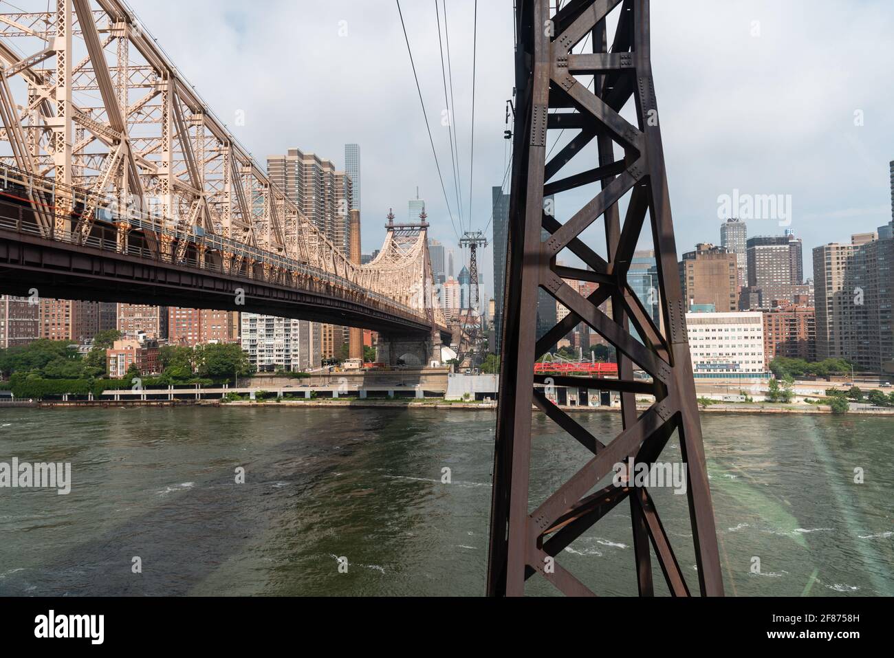 New York City, USA - June 24, 2018: The Roosevelt Island Tramway. It is ...