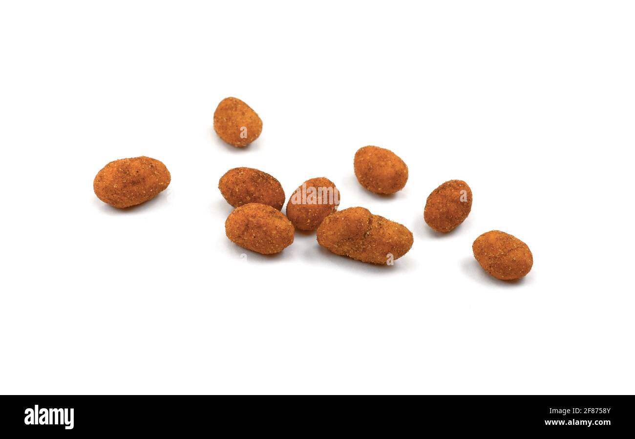 Crispy peanut isolated on white background. Coated peanuts isolated ...