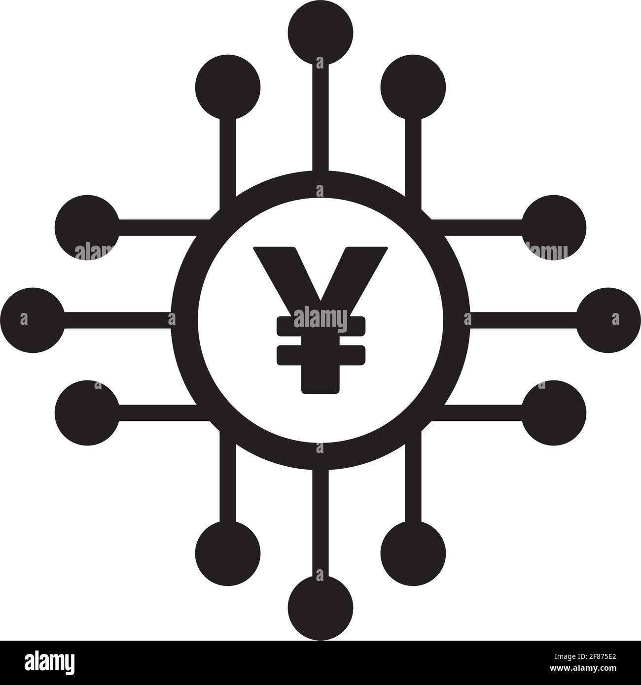 Digital Yuan and Yen icon vector currency symbol for digital ...